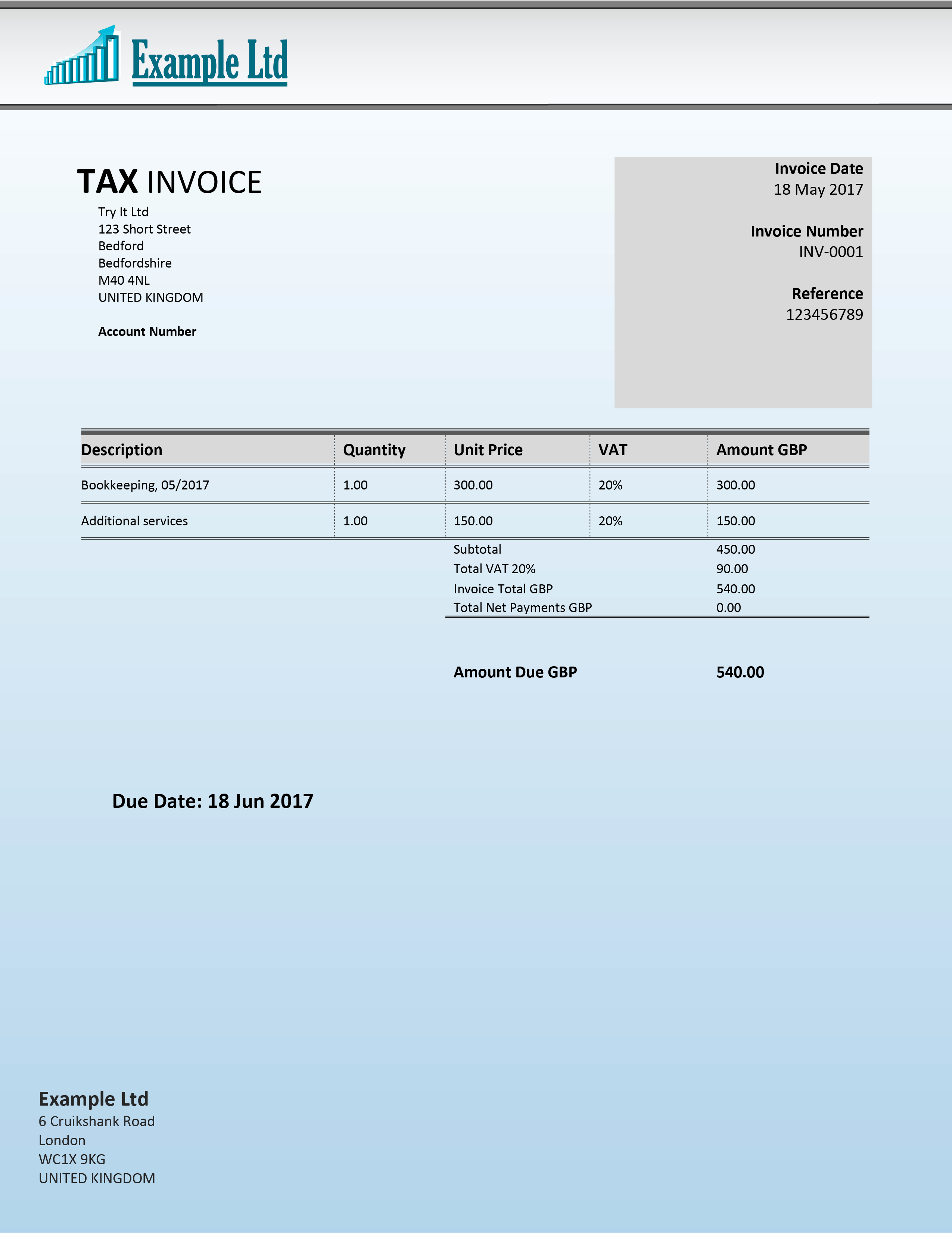 Xero Invoice Templates Template 3 Porta Page