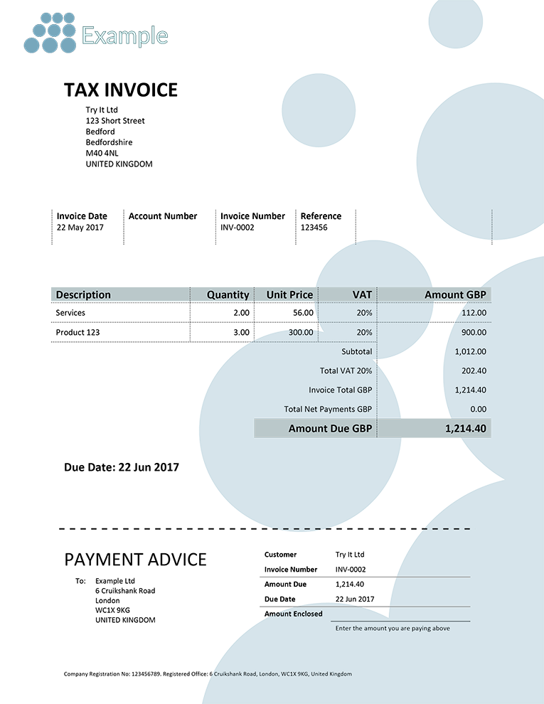 Xero Invoice Templates Template 5 Porta Page